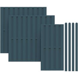 Kiehn-Holz Dichtzaun, H/L: 188cm x 483m, Pfosten: 4 Stk., grau, Zaunelemente, 7-teiliges Set, aus nordischer Fichte