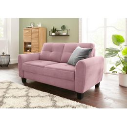 Sit & More 2-Sitzer SIT & MORE, B:174cm H:91cm T:90cm, rosa, Luxus-Microfaser ALTARA NUBUCK (100% Polyester);Luxus-Microfaser (100% Polyester), Sofas, "Varese",