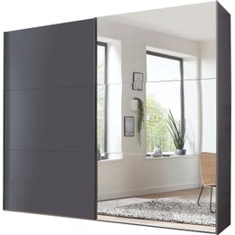 Schwebet&uuml;renschrank Wiemann, B:246,9cm H:236cm T:67cm, grau, Glas, Holzwerkstoff, Schr&auml;nke, "Korfu", hochwertige Beschl&auml;ge