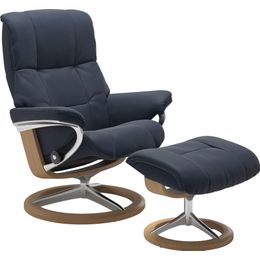 Relaxsessel stressless, B:79cm H:102cm T:73cm, blau, Leder BATICK: BATICK ist ein leicht korrigiertes, durchgefärbtes und genarbtes Möbelleder, bei