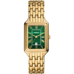 Fossil Damen Quarzuhr "RAQUEL", gold, Armbanduhren, Armbanduhr, Damenuhr, Datum, analog, Edelstahlarmband
