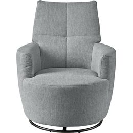 Relaxsessel, B:80cm H:96cm T:88cm, grau, SET ONE BY Musterring, Struktur fein TCM (100% Polyester), Wohnzimmer, Sessel, "SO 1450", mit Dreh- und