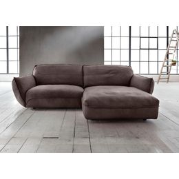 Ecksofa BETYPE, B:260cm H:85cm T:180cm, braun, AnilinLEDER Pallino gewachst (echtes Rindsleder) Das von s&uuml;damerikanischen Rindern stammende