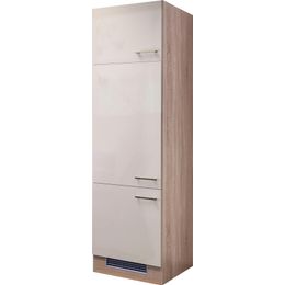 K&uuml;hlumbauschrank Flex-Well, B:60cm H:200cm T:57cm, beige, Holzwerkstoff, Schr&auml;nke, "Nepal", (B x H x T) 60 x 200 x 57 cm