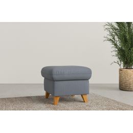 Polsterhocker Home Affaire, B:58cm H:48cm T:58cm, blau, 100% Polyester, Hocker, "Trelleborg", passend zur Serie "Trelleborg", incl. Stauraum