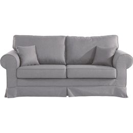 3-Sitzer Home Affaire, B:210cm H:102cm T:92cm, grau, 100% Polyester, Sofas, "Shadmoor", Hussenoptik, in uni oder mit Blumendruck