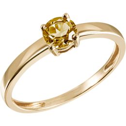 Firetti Damen Fingerring "Schmuck Geschenk Gold 375 Gold 585 Goldring Solit&auml;r", 52, Gelbgold 585, 1,55mm, gelb, Gelbgold 585, Fingerringe, mit