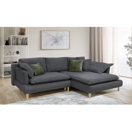 Ecksofa Collection AB, B:264cm H:94cm T:184cm, grau, 100% Polyester, Wohnzimmer, Sofas, "Mandela L-Form", mit Bettfunktion und Bettkasten