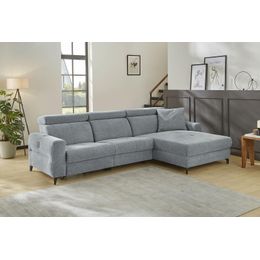 Jockenhöfer Ecksofa, B:300cm T:105cm, grau, JOCKENHÖFER GRUPPE, Korpus: 95% Polyester, 5% Nylon;Kissen: 95% Polyester, 5% Nylon, Wohnzimmer, Sofas, "Monaco