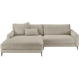 Ecksofa Inosign, B:272cm H:84cm T:190cm, grau, 100% Polyester, Wohnzimmer, Sofas, "Downtown, B/T/H: 272/190/84 cm L-Form", weicher Sitzkomfort auch