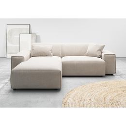 Ecksofa Andas, B:234cm H:71cm T:191cm, beige, 100% Polyester, Wohnzimmer, Sofas, "Glimminge L-Form auch in Breitcord, Feincord + Easy care-Bezug",