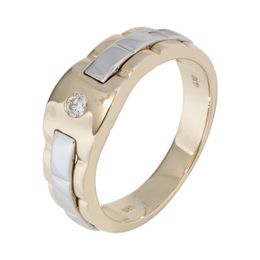 Jobo Damen Diamantring, 66, SI = kleine Einschlüsse, Diamanten Gelbgold 585 Weißgold 585, gelb, Diamanten, Gelbgold 585, Weißgold 585, Fingerringe,