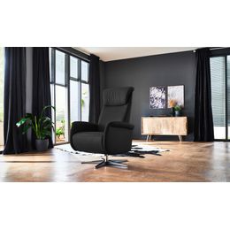 Relaxsessel Places of Style, B:77cm H:119cm T:93cm, schwarz, Wohnzimmer, Sessel, "Cartore Chromfuß, mit manueller oder motorischer Verstellung mit