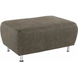 Hocker Places of Style, B:101cm H:45cm T:68cm, grau, Struktur (100% Polyester);Flachgewebe (90% Polyester, 10% Polyamid);Luxus-Microfaser (100%