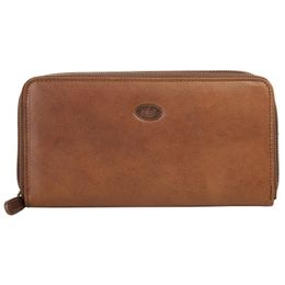 Pike PIK&Eacute; Damen Geldb&ouml;rse, braun, Leder, leicht gl&auml;nzend, Kleinlederwaren, echt Leder