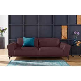 2,5-Sitzer W.Schillig, B:232cm H:78cm T:94cm, braun, Sofas, "montanaa", mit Metallfüßen in Schwarz pulverbeschichtet, Breite 232 cm