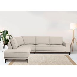 Ecksofa OTTO HOME, B:287cm H:85cm T:239cm, beige, 100% Polyester, Wohnzimmer, Sofas, "Casina", mit abgerundeter Ottomane, in einem weichen