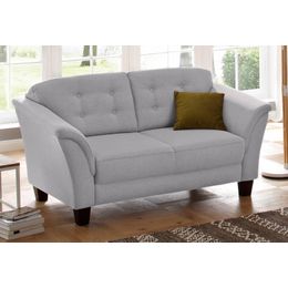 2-Sitzer Home Affaire, B:166cm H:89cm T:90cm, grau, Struktur fein (100% Polyester);Flachgewebe (100% Polyester);Luxus-Microfaser (90% Polyester, 10%