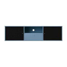TV-Board, B:161,5cm H:41,6cm T:45cm, blau, HAMMEL FURNITURE, MDF, Massivholz, Spanplatte, Sideboards, "Mistral Fernsehschrank, Medienmöbel, Hängend",