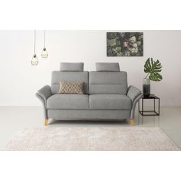 3-Sitzer Home Affaire, B:186cm H:90cm T:89cm, grau, 100% Polyester, Sofas, "Westerland", Federkern-Polsterung. wahlweise mit Armlehnfunktion