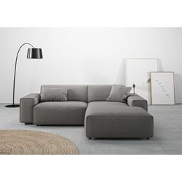 Ecksofa Andas, B:234cm H:71cm T:191cm, grau, 100% Polyester, Wohnzimmer, Sofas, "Glimminge L-Form auch in Breitcord, Feincord + Easy care-Bezug",