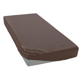 Spannbettlaken Elegante, braun, Mako-Jersey, Obermaterial: 97% Baumwolle, 3% Elasthan, Bettlaken, "Uni Zwirn-Jersey", aus hochwertigem Garn
