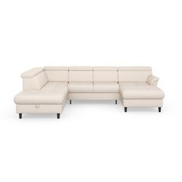 Sit & More Wohnlandschaft SIT & MORE, B:304cm T:216cm, beige, 100% Polyester, Sofas, "Marano U-Form", inklusive Kopfteilverstellung, wahlweise mit Bettfunktion,