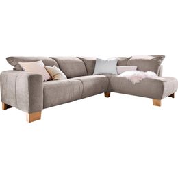 Ecksofa Home Affaire, B:281cm H:85cm T:220cm, grau, Korpus/Basismaterial: 85% Polyester, 15% Viskose. Sitzfläche: 85% Polyester, 15% Viskose,
