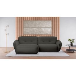 Ecksofa BETYPE, B:289cm H:87cm T:184cm, grau, 100% Polyester, Wohnzimmer, Sofas, "Be Fluffy", Softes Sitzgefühl, moderne Kedernaht, hochwertiger Bezug