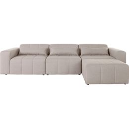 Ecksofa, B:322cm H:74cm T:155cm, beige, LeGer Home by Lena Gercke, 100% Polyester, Wohnzimmer, Sofas, "Maileen L-Form", Modulsofa, bestehend aus 4