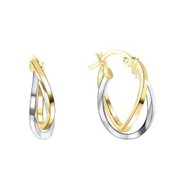 Firetti Damen Paar Creolen "Schmuck Geschenk Gold 375 Ohrschmuck Creole", 14mm, Gelbgold 375, gold, Gelbgold 375, Ohrringe