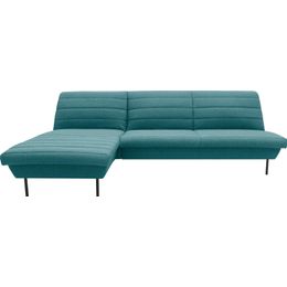 Ecksofa, B:274cm H:92cm T:168cm, blau, LOOKS by Wolfgang Joop, 100% Polyester, Wohnzimmer, Sofas, "LOOKS IX L-Form", Quersteppung, ohne Armlehnen