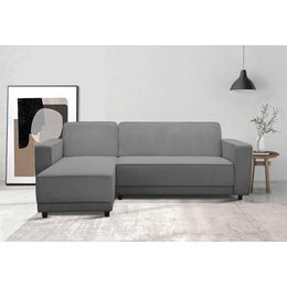 Ecksofa DOREL HOME, B:230cm H:82cm T:154cm, grau, 100% Polyester, Wohnzimmer, Sofas, "Allie Schlafsofa 230 cm mit Relaxfunktion in der Rückenlehne",