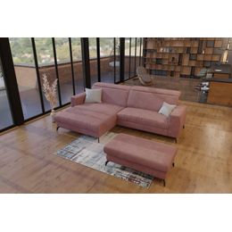 Sit & More Ecksofa SIT & MORE, B:290cm H:88cm T:178cm, rosa, 95%Polyester 5%Polyamid, Wohnzimmer, Sofas, "Bolero L-Form"