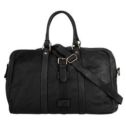 FORTY Reisetasche, schwarz, Leder, leicht glänzend, unifarben, Taschen, echt Leder, Made in Italy