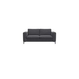 2-Sitzer FLEXLUX, B:164cm H:85cm T:92cm, grau, 100% Polyester, Sofas, "Fiore", breite Armlehnen, Kaltschaum, F&uuml;&szlig;e Alu+schwarz