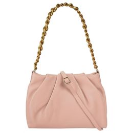 Samantha Look Damen Umhängetasche, rosa, Leder, leicht glänzend, unifarben, Taschen, echt Leder, Made in Italy