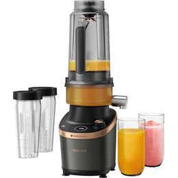 Philips Standmixer "HR3770/10 Flip&Juice , mit ProBlend Ultra-Technologie", B:16,7cm H:44,2cm T:21,6cm, schwarz, Zerkleinerer, 2L-Behälter, 12