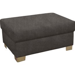 Hocker DOMO collection, B:85cm H:43cm T:60cm, grau, Microfaser PRIMABELLE (100% Polyester);Luxus-Kunstleder;Struktur (90% Polyester, 10% Polyacryl),