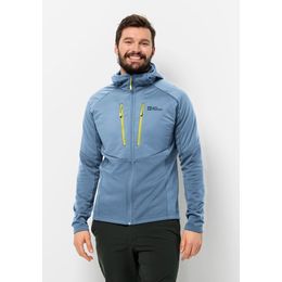 Jack Wolfskin Herren Kapuzenfleecejacke "ALPGRAT PRO INS FZ M", blau, Gr. L, 1. OBERSTOFF: 100% POLYESTER; 2. OBERSTOFF: 100% POLYAMID; Futter: 100%
