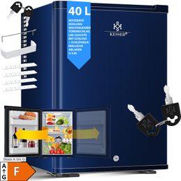 Kesser® Minikühlschrank mit Schloss, Minibar 40 Liter Nutzinhalt, Leise 22db, Abschließbar, Schlafzimmer, Wechselbarer Türanschlag, ca. 4°-16°C Höhe 57cm, Innenbeleuchtung Tisch-Kühlschrank