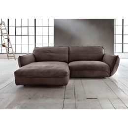 Ecksofa BETYPE, B:280cm H:85cm T:180cm, braun, AnilinLEDER Pallino gewachst (echtes Rindsleder) Das von s&uuml;damerikanischen Rindern stammende