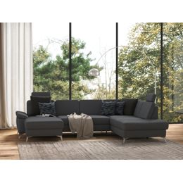 Sit & More Wohnlandschaft SIT & MORE, B:340cm H:89cm T:228cm, blau, Sofas, "Padua U-Form", inklusive Sitztiefenverstellung, Armteilfunktion und Federkern