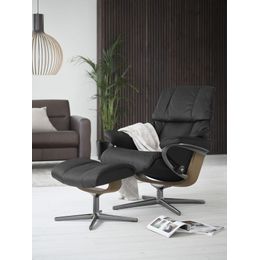 Relaxsessel stressless, B:79cm H:99cm T:75cm, grau, Microfaser DINAMICA (88% Polyester, 12% Polyurethan), Wohnzimmer, Sessel, "Reno", mit Hocker, mit