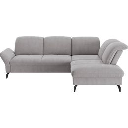 Sit & More Ecksofa SIT & MORE, B:288cm H:88cm T:242cm, silber, 90% Polyester, 10% Polyamid, Wohnzimmer, Sofas, "Leandro L-Form", Wahlweise mit Bett-, Kopfteil -