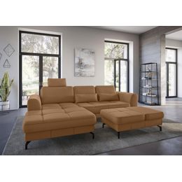 Sit & More Ecksofa SIT & MORE, B:284cm H:84cm T:175cm, braun, Wohnzimmer, Sofas, "Bendigo L-Form", inklusive Sitztiefenverstellung, Bodenfreiheit 12 cm, in 2