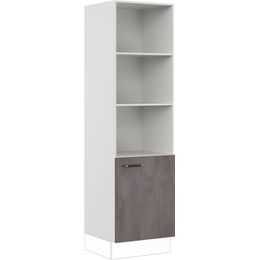 Seitenschrank IMPULS KÜCHEN, B:60cm H:205,1cm T:57,6cm, grau, Dekorfolie, Holzwerkstoff, Küche, Schränke, ""Prag", Breite/Höhe: 60/205,1 cm",