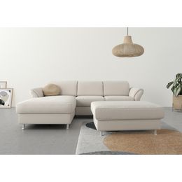 Sit & More Ecksofa SIT & MORE, B:250cm H:78cm T:185cm, beige, Webstoff (100% Polyester);Struktur weich (90% Polyester, 10% Polyamid);Luxus-Microfaser Euphoria