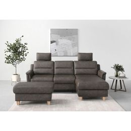 Sit & More Ecksofa SIT & MORE, B:234cm H:90cm T:168cm, braun, Wohnzimmer, Sofas, "Farö L-Form", inklusive Federkern, wahlweise mit Bettfunktion und Bettkasten