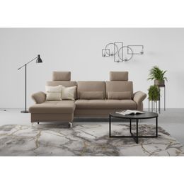 Ecksofa Inosign, B:269cm H:89cm T:175cm, grau, 98%Polyester, 2%Polyamid, Wohnzimmer, Sofas, "Palm Beach L-Form", Federkern, mit
